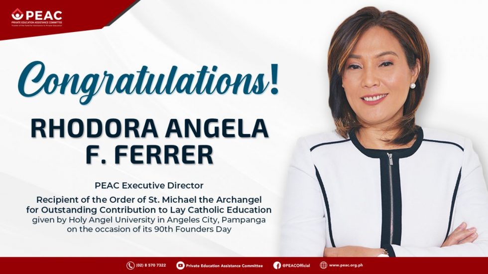 PEAC Executive Director Rhodora Angela Fernandez Ferrer, PhD receives ...
