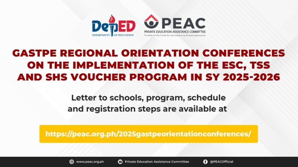 PEAC to conduct in-person GASTPE Regional Orientation Conferences on the implementation of ESC ...